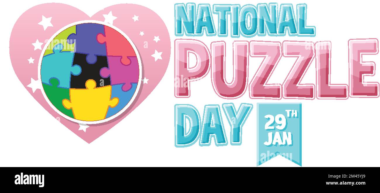 National Puzzle Day Banner Design illustration Stock Vector Image & Art ...
