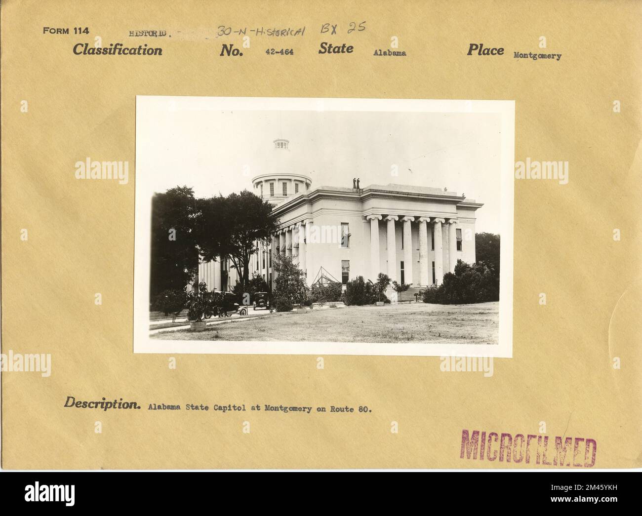 Alabama State Capitol at Montgomery on Route 80. State: Alabama Place ...