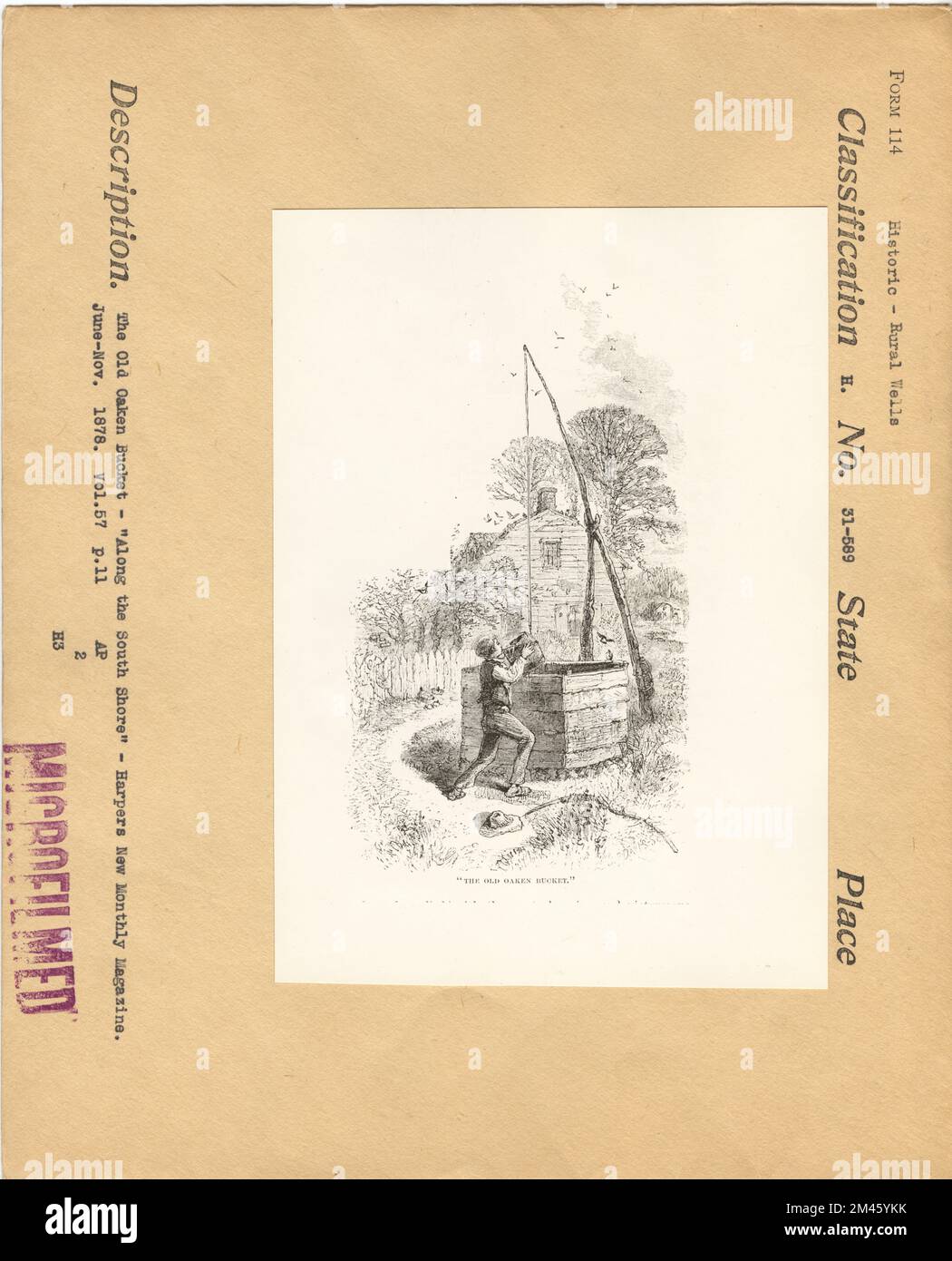 The Old Oaken Bucket. Original caption: The Old Oaken Bucket - "Along ...