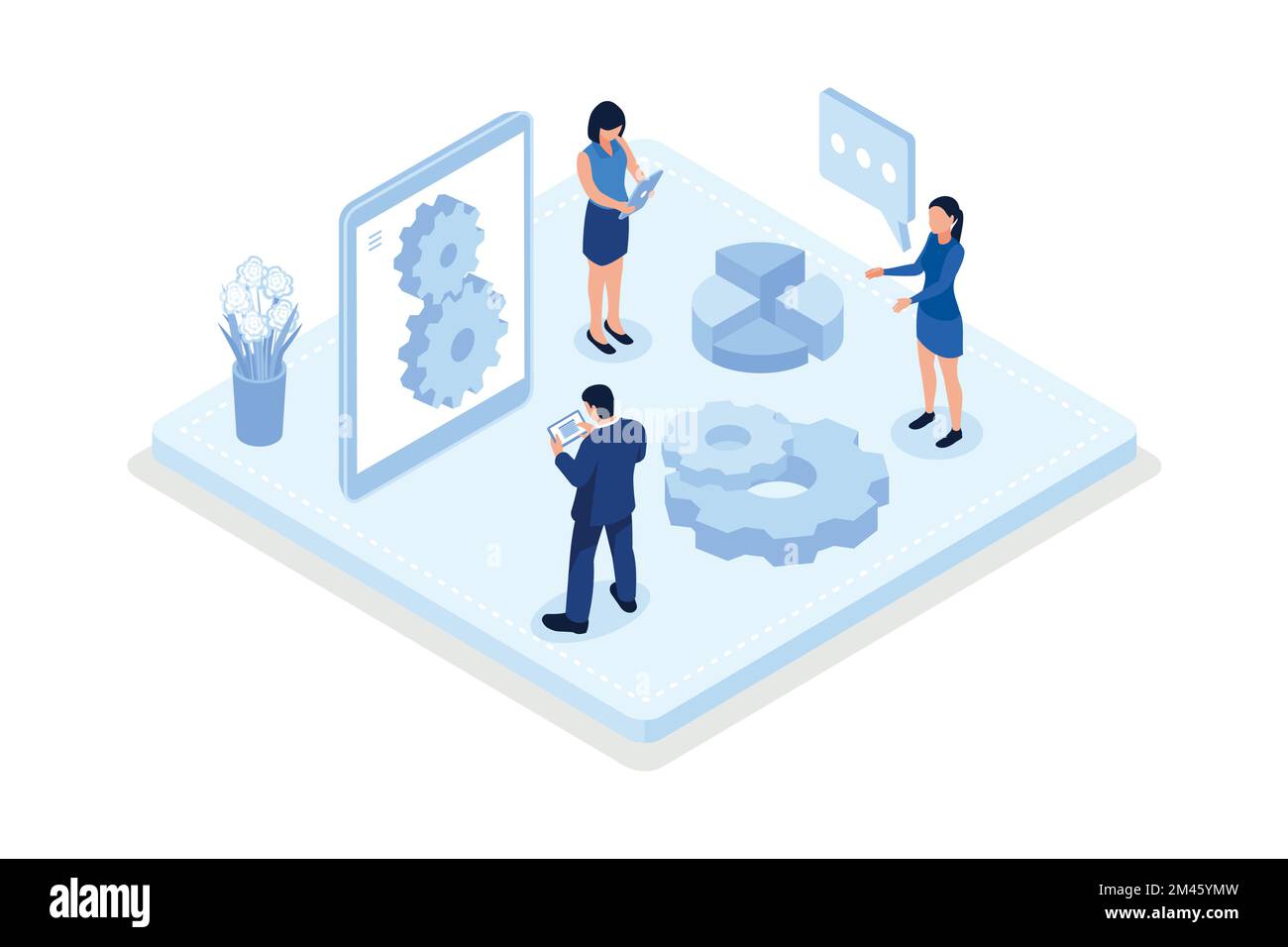 Smart Intelligence Technology In Industrial Factory Characters Wearing
