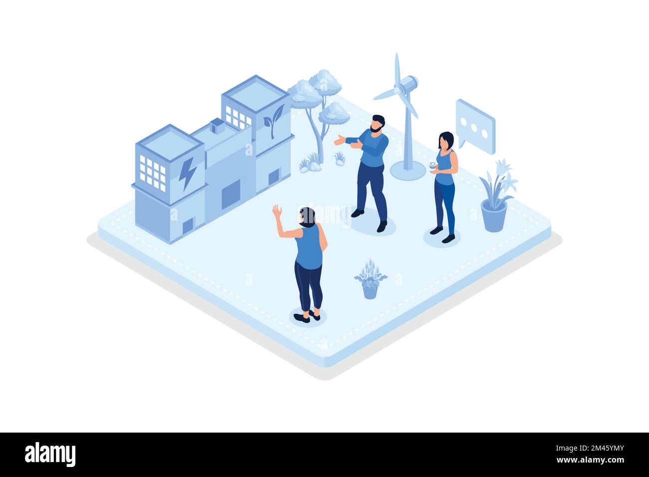 Smart Intelligence Technology In Industrial Factory Characters Wearing