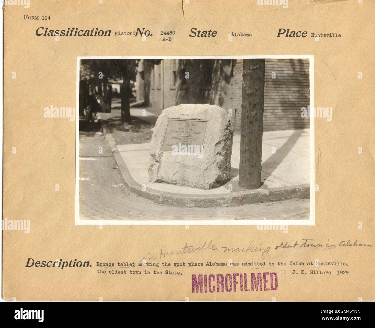 Bronze Tablet in Huntsville, Alabama. Original caption: Bronze tablet ...