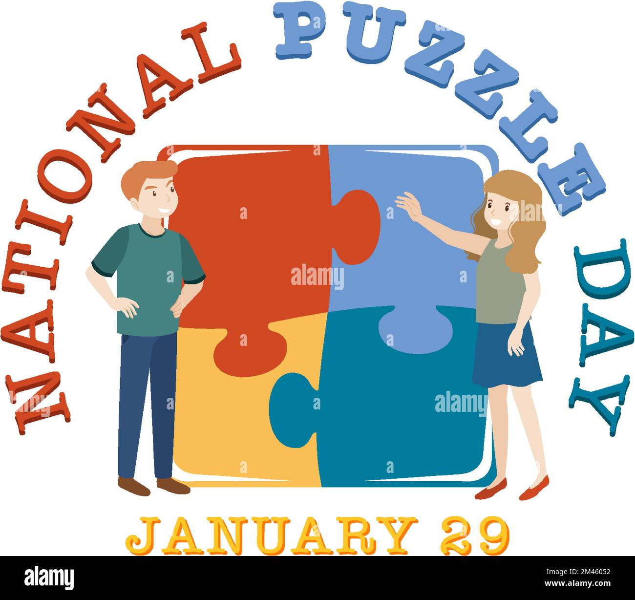 National Puzzle Day Banner Design illustration Stock Vector Image & Art ...