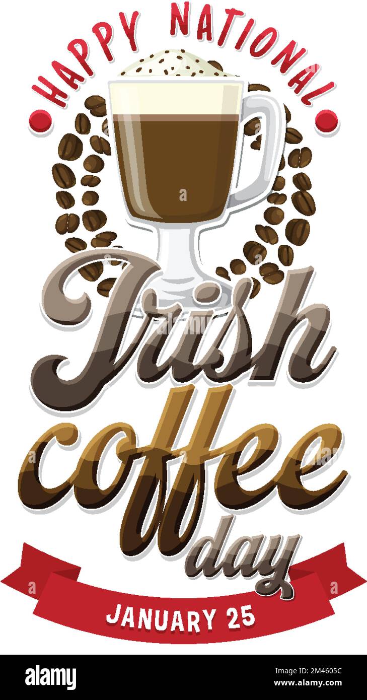 National Irish coffee day banner design illustration Stock Vector Image ...