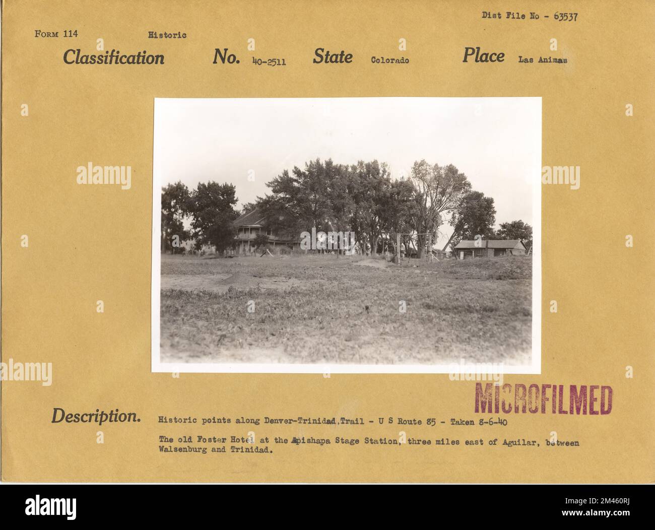 Old Foster Hotel at the Apishapa Stage Station, Three Mile East of ...