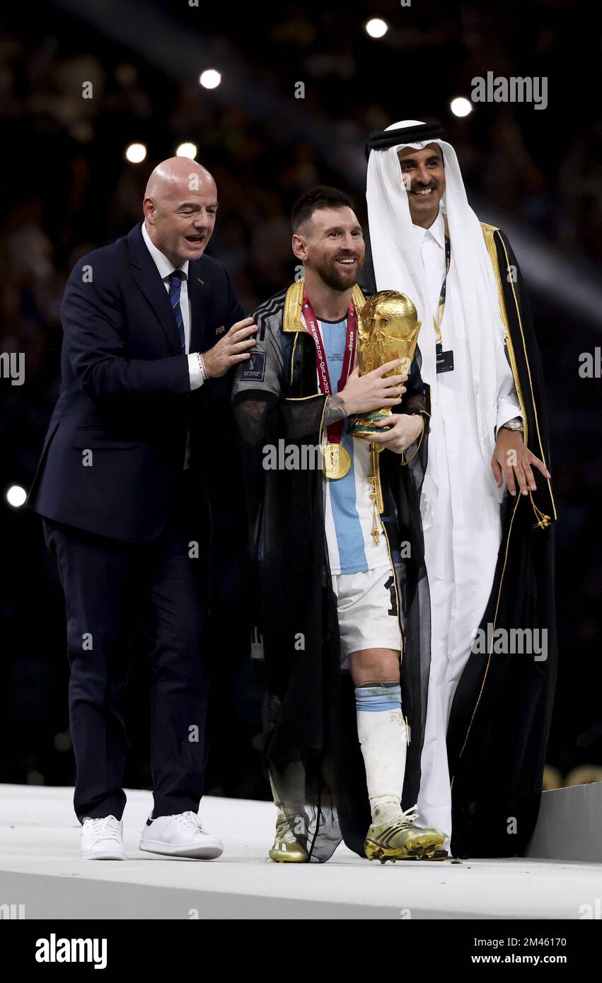 Al Daayen, Qatar - 18/12/2022, FIFA President Gianni Infantino, Emir of ...