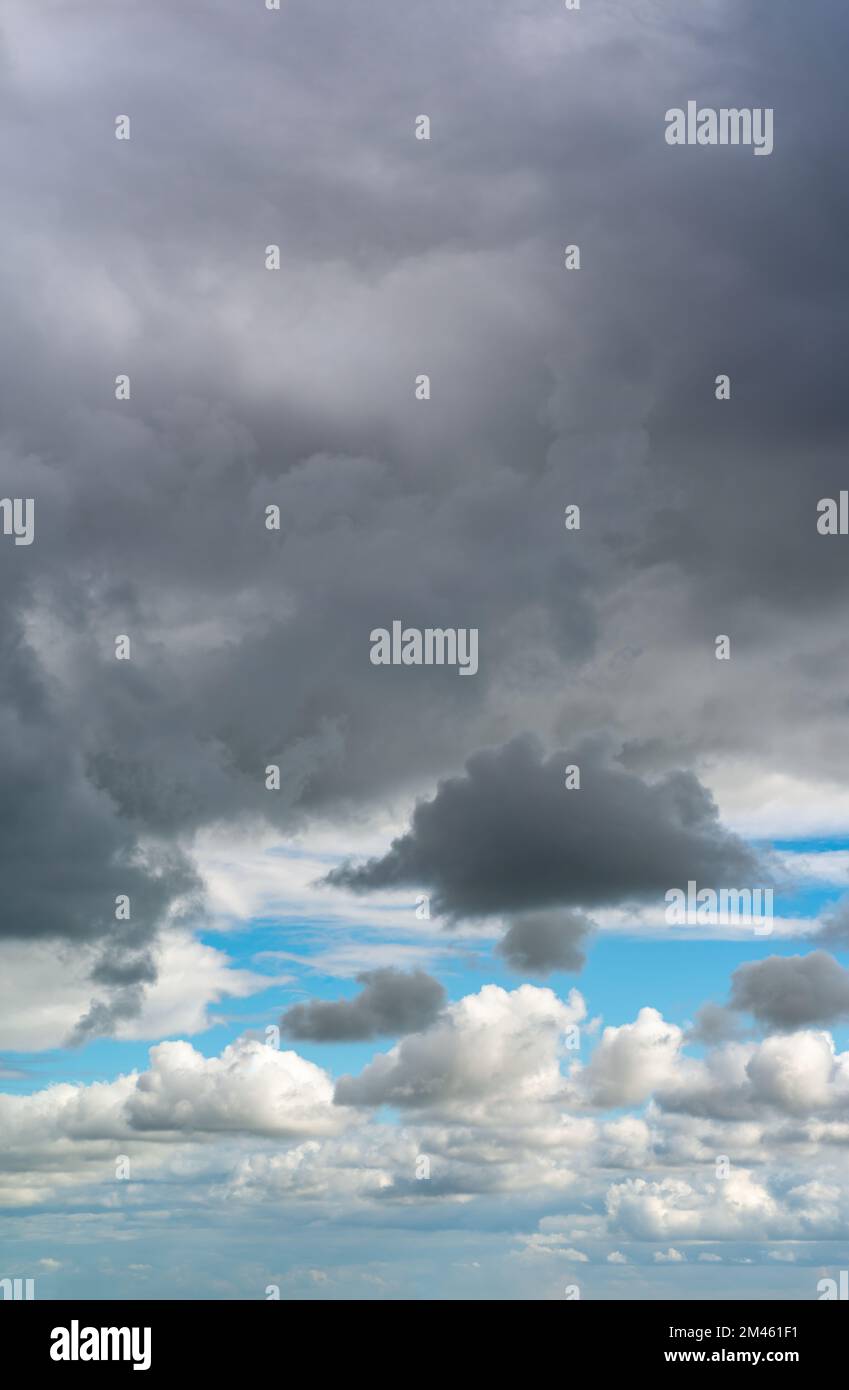 Fantastic soft thunderclouds, natural sky composition, vertical ...