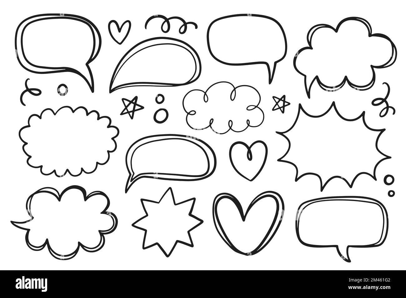 Set of hand drawn doodle speech bubbles Stock Vector Image & Art - Alamy