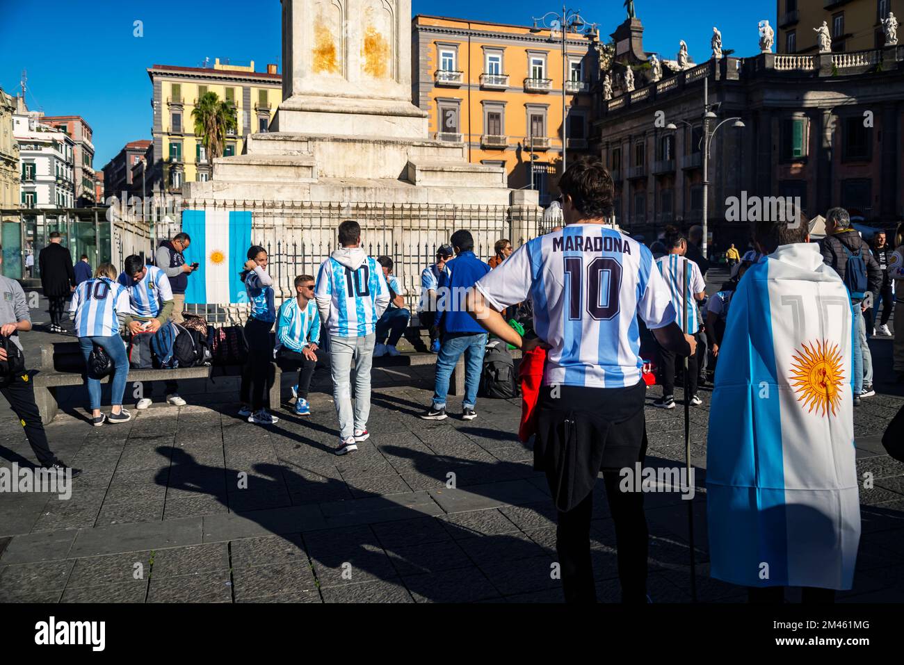 Soccer supporters of the Argentina National team celebrate the victory ...