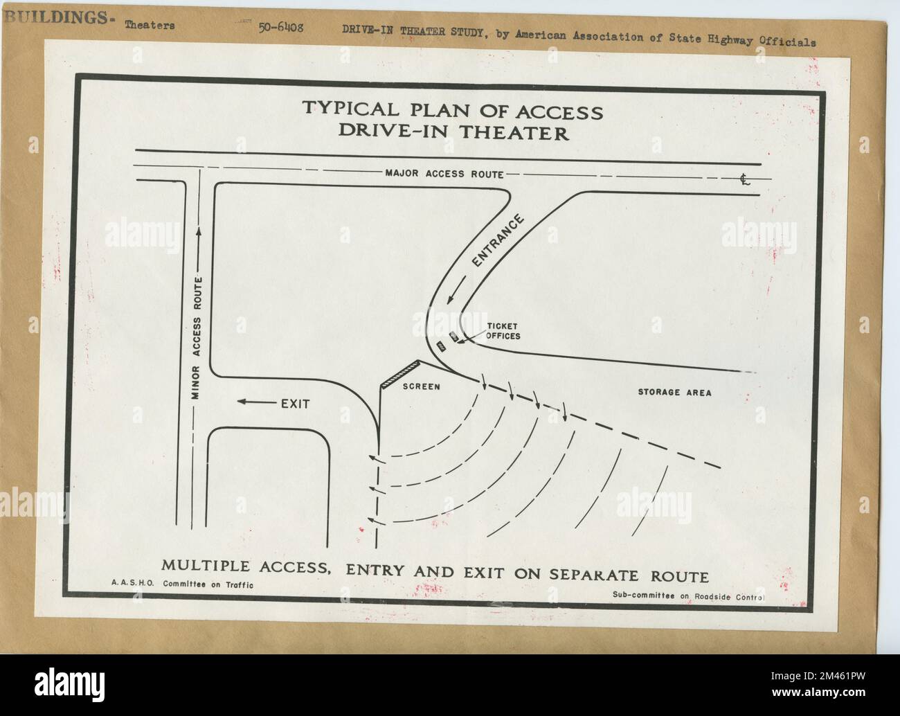 Drawing: Typical Plan of Access For a Drive-in Theater with Multiple ...
