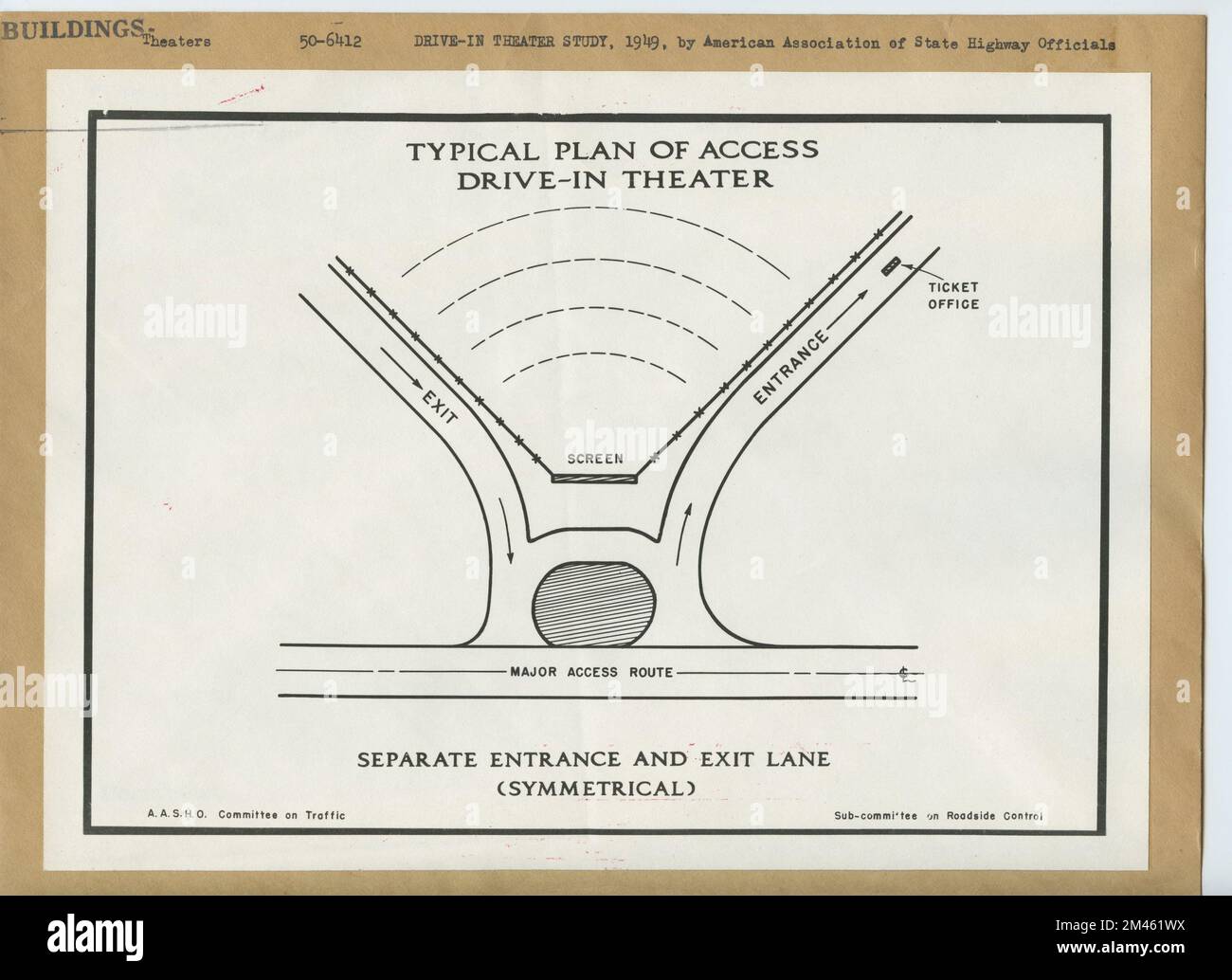 Drawing: Typical Plan of Access, Drive-in Theater. Separate Entrance ...