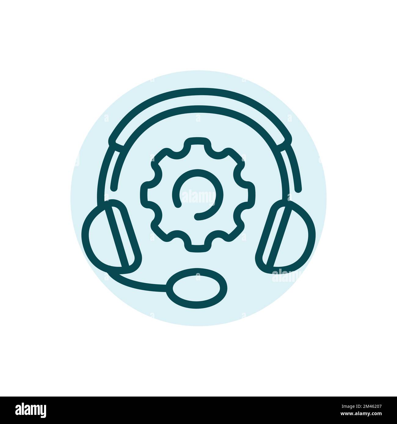 Tech support black line icon. Technical problem. Communication service ...