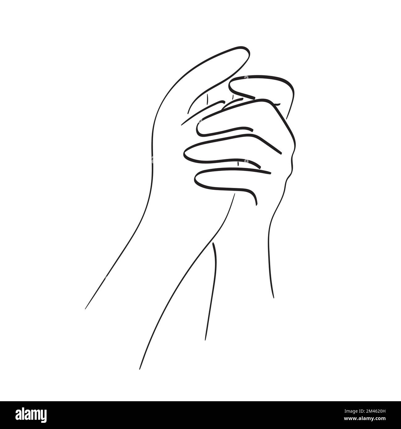 line art closeup praying hands illustration vector hand drawn isolated ...