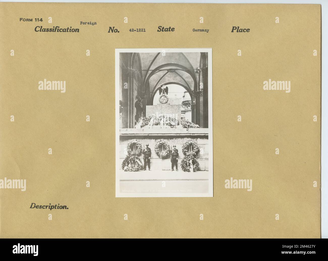NSDAP Memorial with Two Soldiers Standing Before It. State: Germany ...