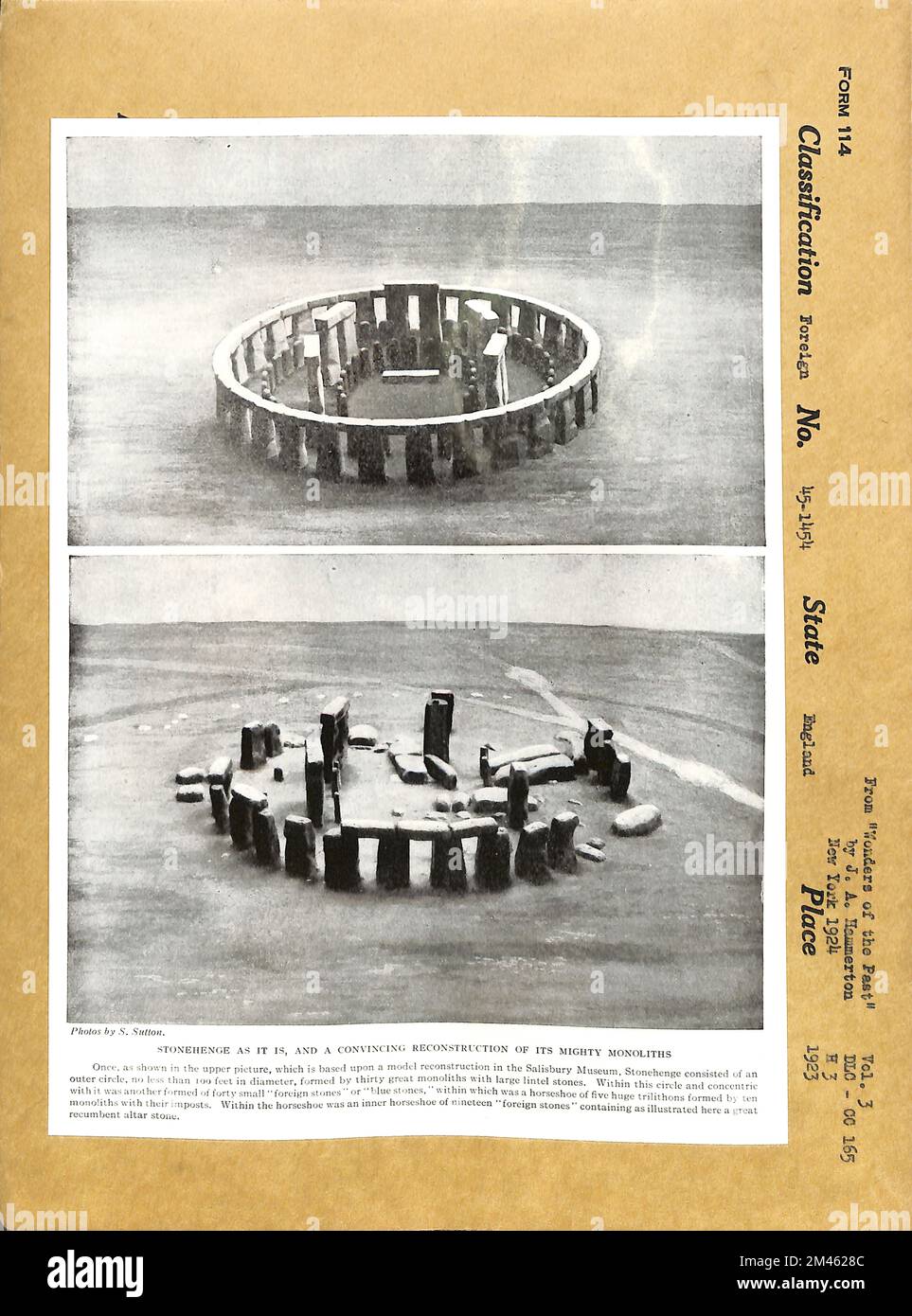 Stonehenge. Original caption: Stonehenge as it is, and a convincing ...