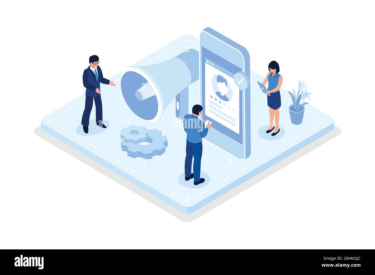Character applying for work position. Recruitment process concept ...