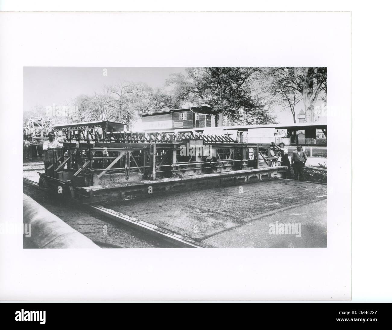 Road Construction Equipment and Crew at Work. State: Germany Stock ...