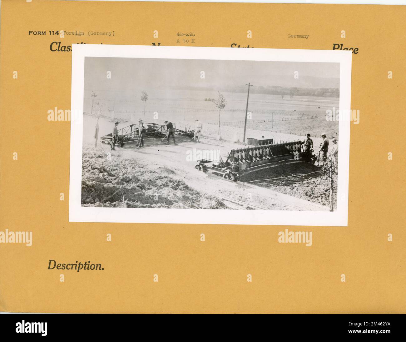 Road Construction Equipment and Crew at Work. State: Germany Stock ...