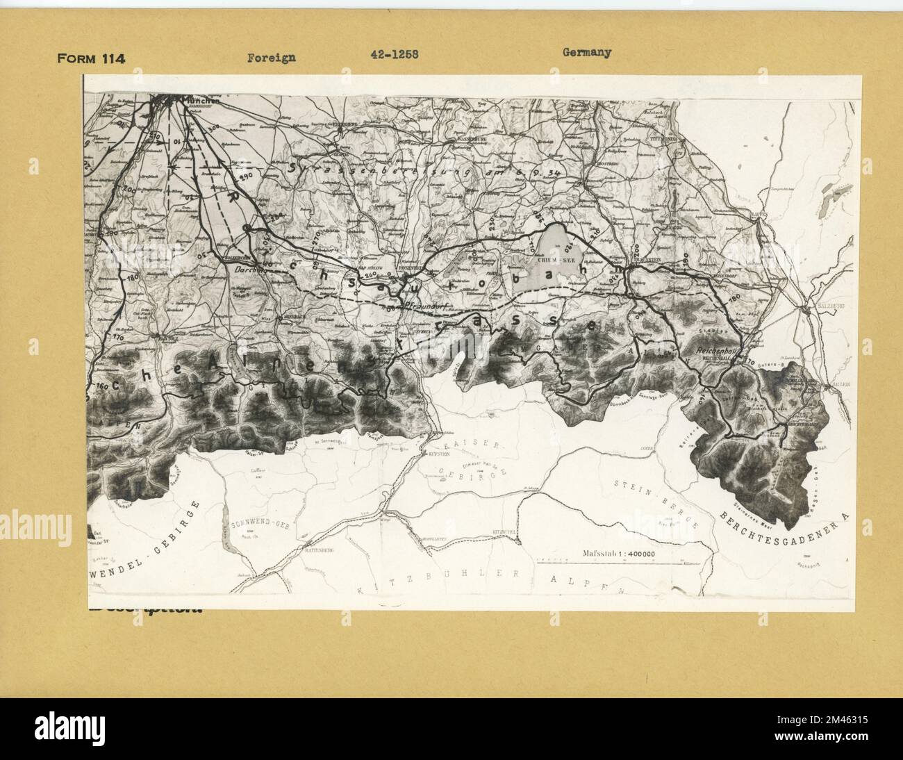 Route of Reichsautobahn Through Bavaria Southeast of Munich. State ...