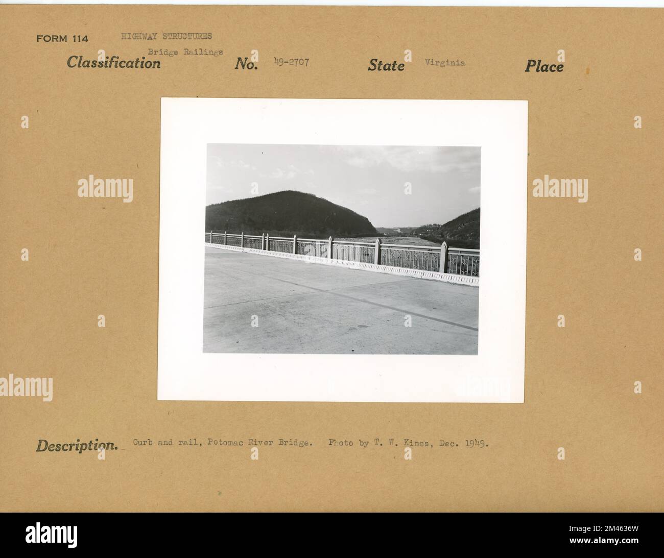 Curb and rail, Potomac River Bridge. Original caption: Curb and rail ...