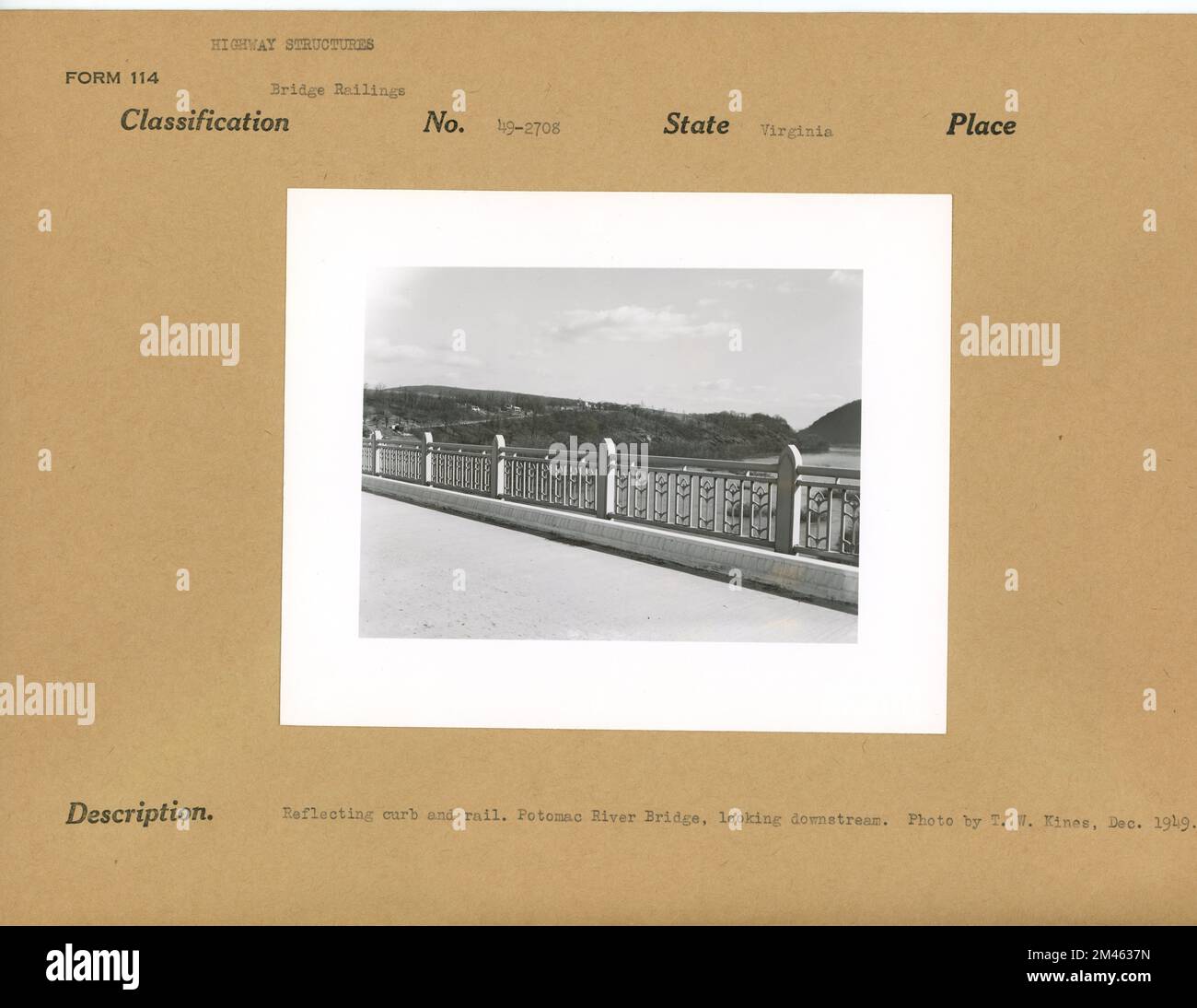 Reflecting curb and rail, Potomac River Bridge, looking downstream ...