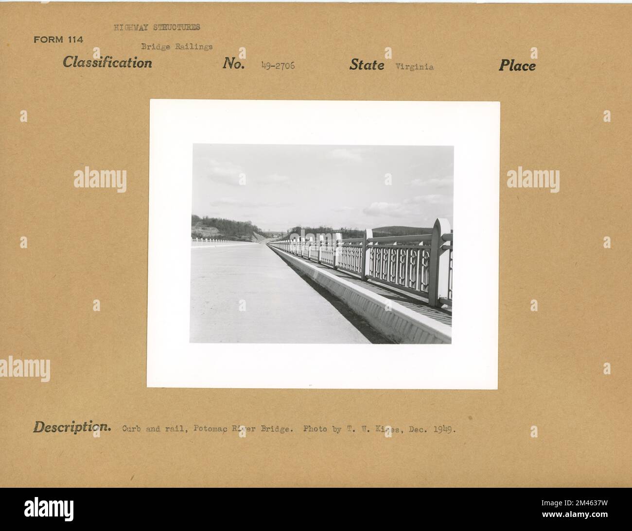 Curb and rail, Potomac River Bridge. Original caption: Curb and rail ...