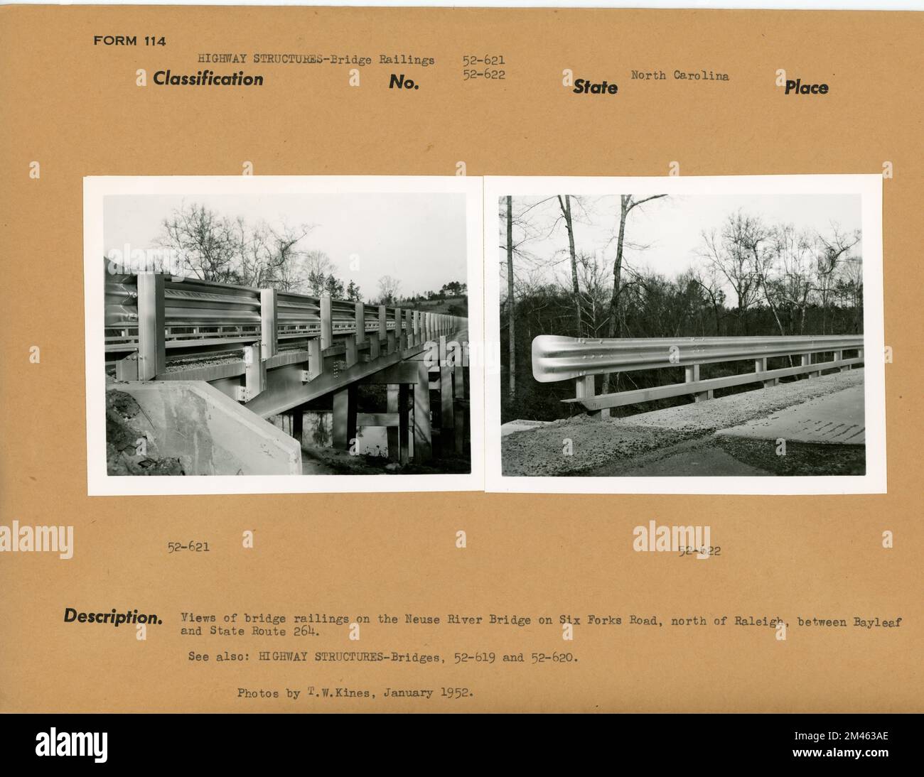 Views of bridge railings on the Neuse River Bridge on Six Forks Road ...