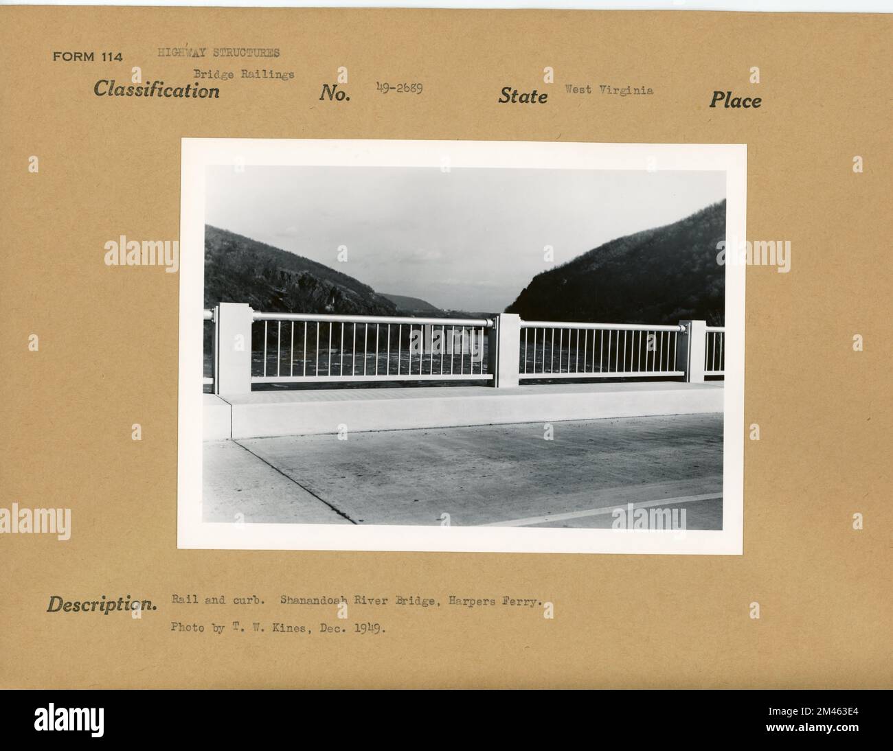 Curb, rail and scupper, Shenandoah River Bridge, Harpers Ferry ...