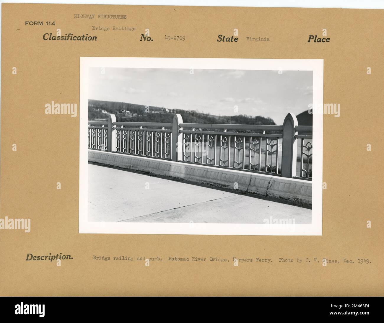 Bridge Rail and Curb, Potomac River Bridge, Harpers Ferry. Original ...
