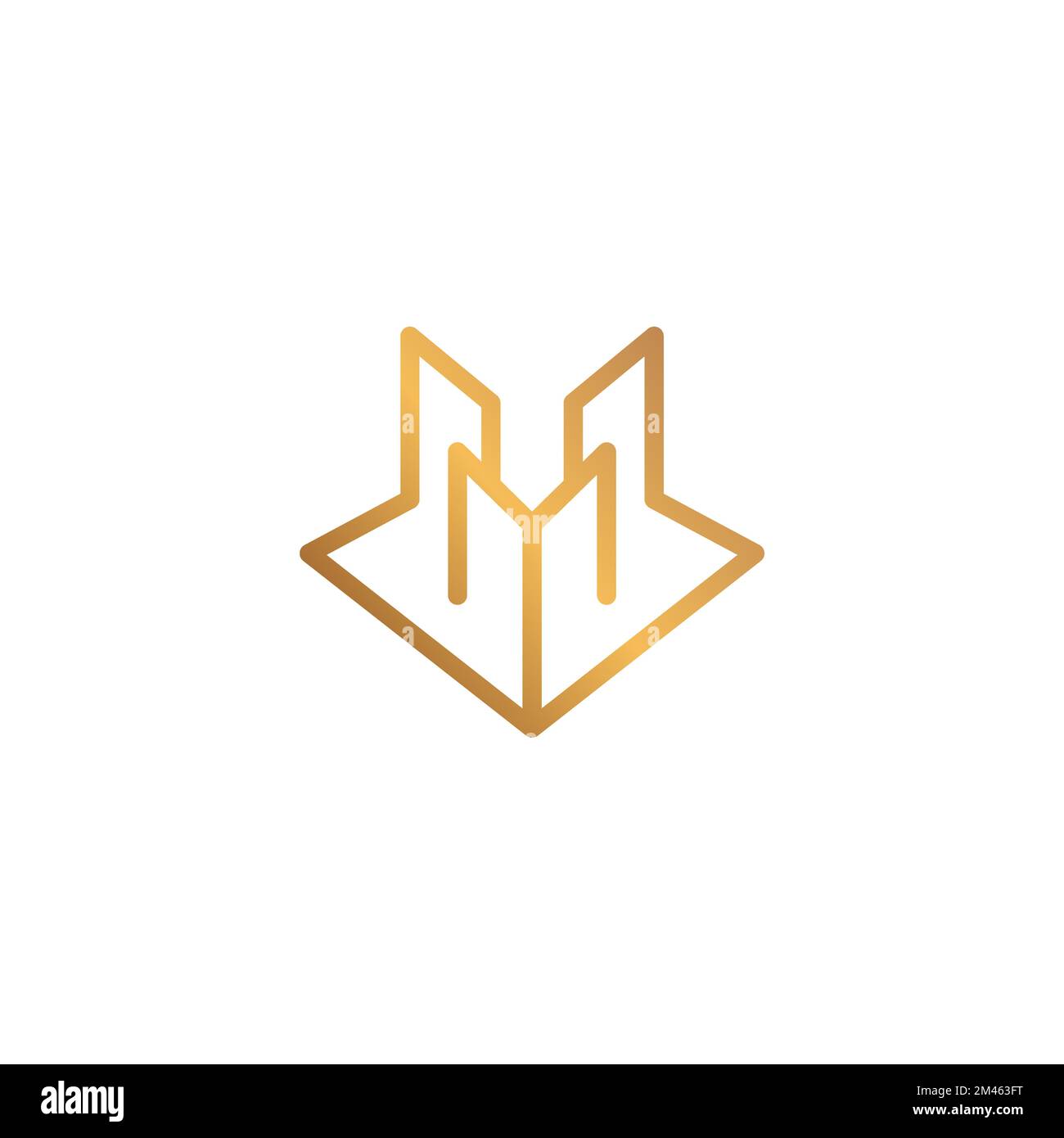 Fox Building Letter M Logo Design. Fox Line Logo Stock Vector Image ...