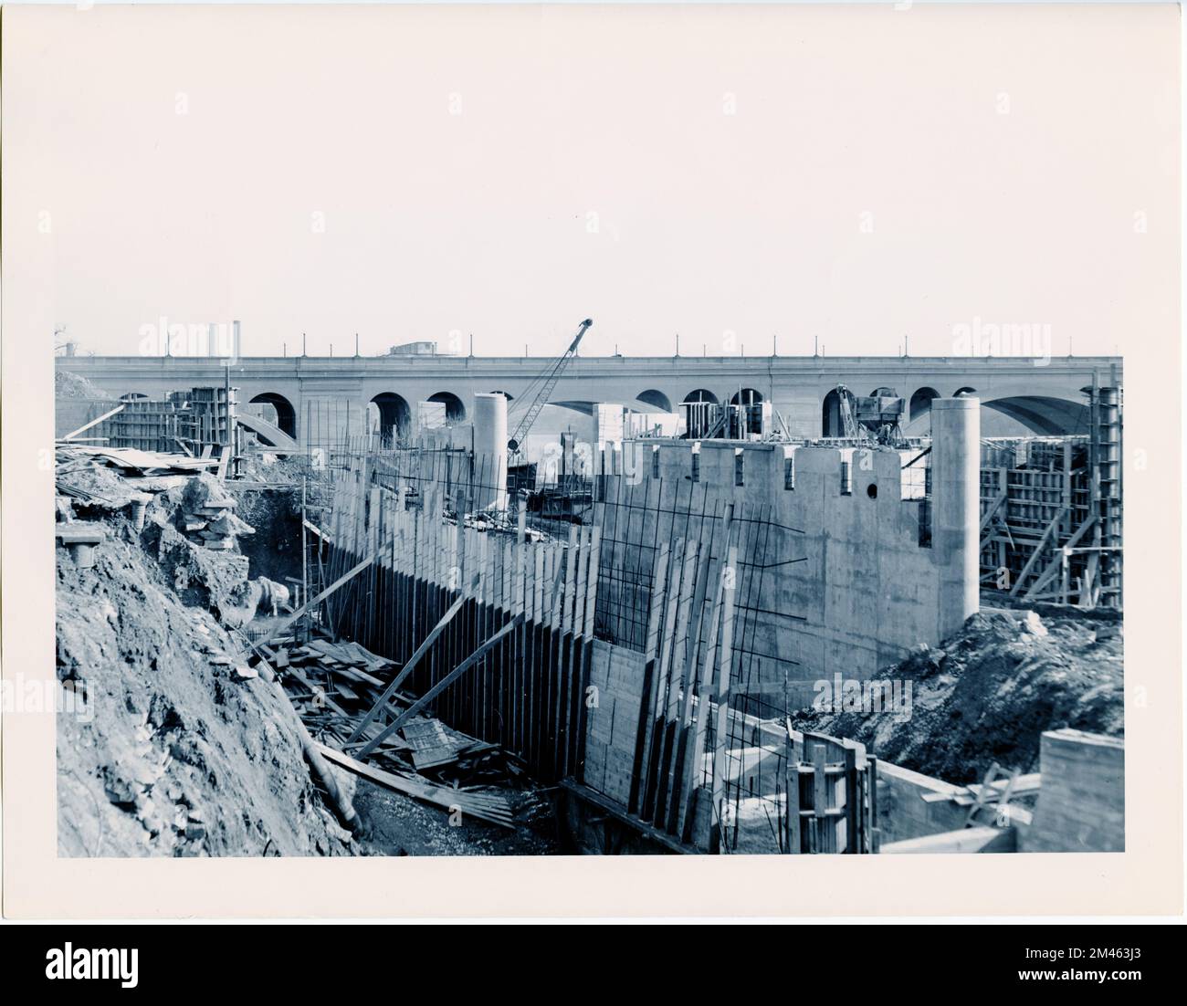 Construction of the K Street Skyway. Original caption: Construction ...