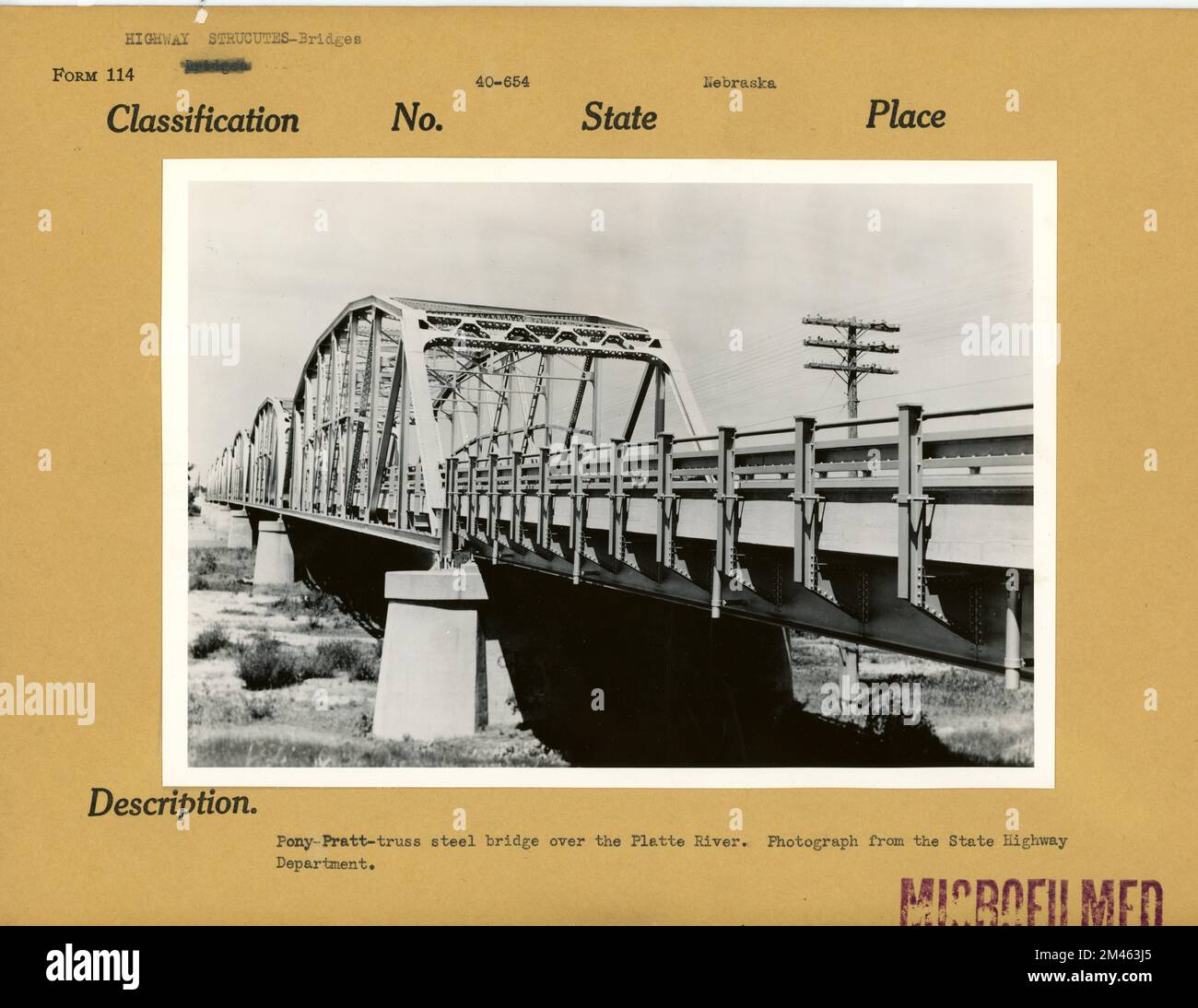 Pony-Pratt-truss steel bridge over the Platte River. Original caption ...