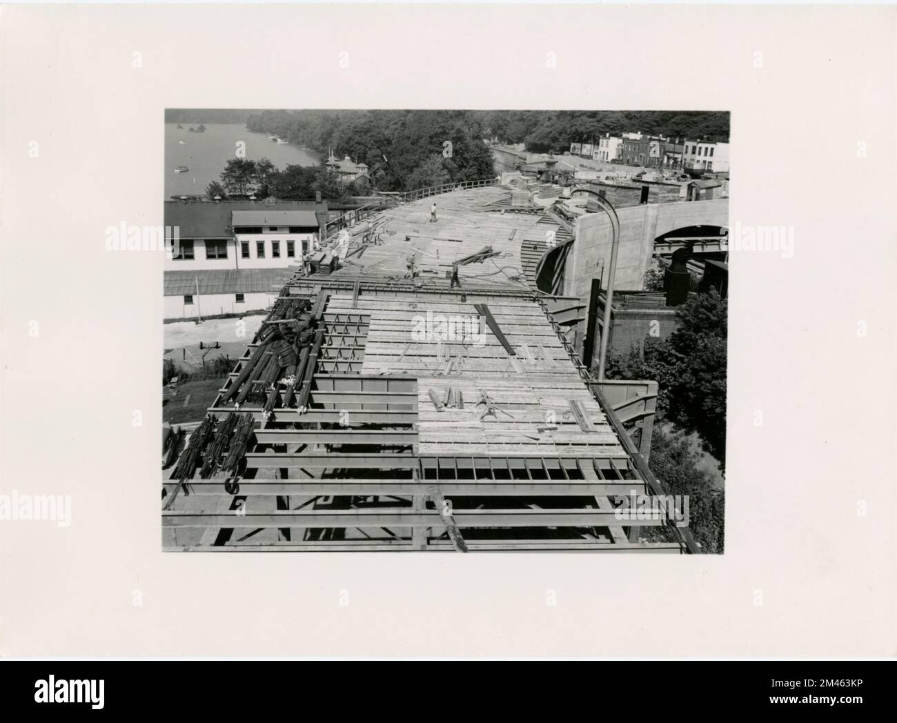 Construction of the K Street Skyway. Original caption: Construction of ...