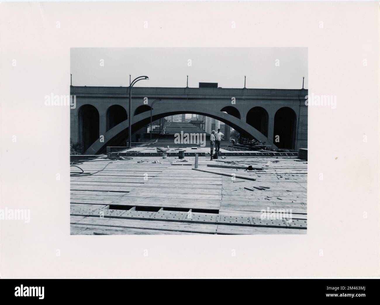 Construction of the K Street Skyway. Original caption: Construction of ...