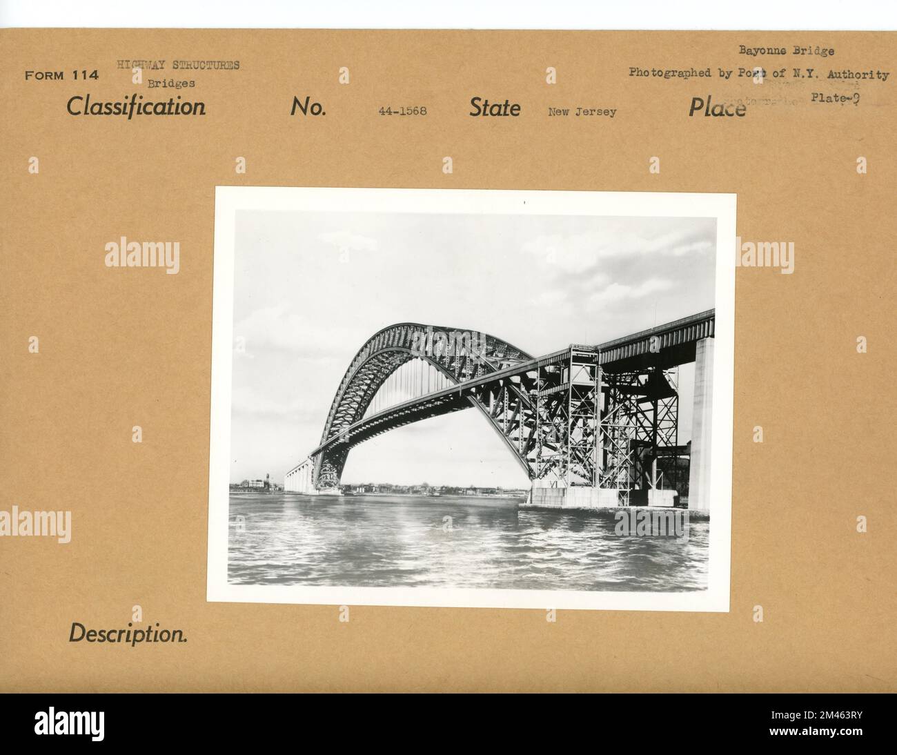 Bayonne Bridge, Bayonne Bridge. Original caption: 44-1568A. Bayonne Bridge. Original caption: 44 ...