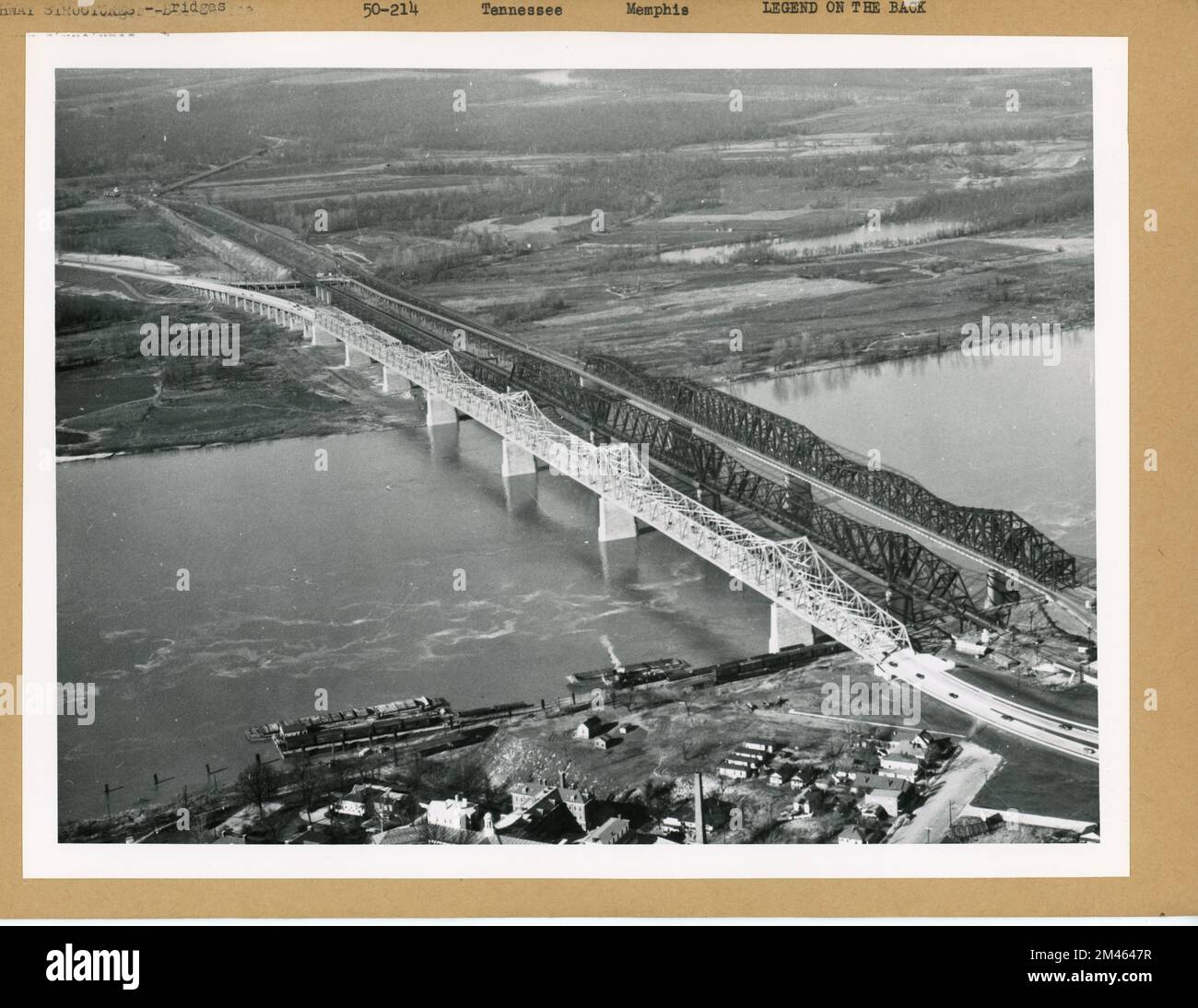 View from rooftop of U.S. Marine Hospital south of Memphis bridge ...