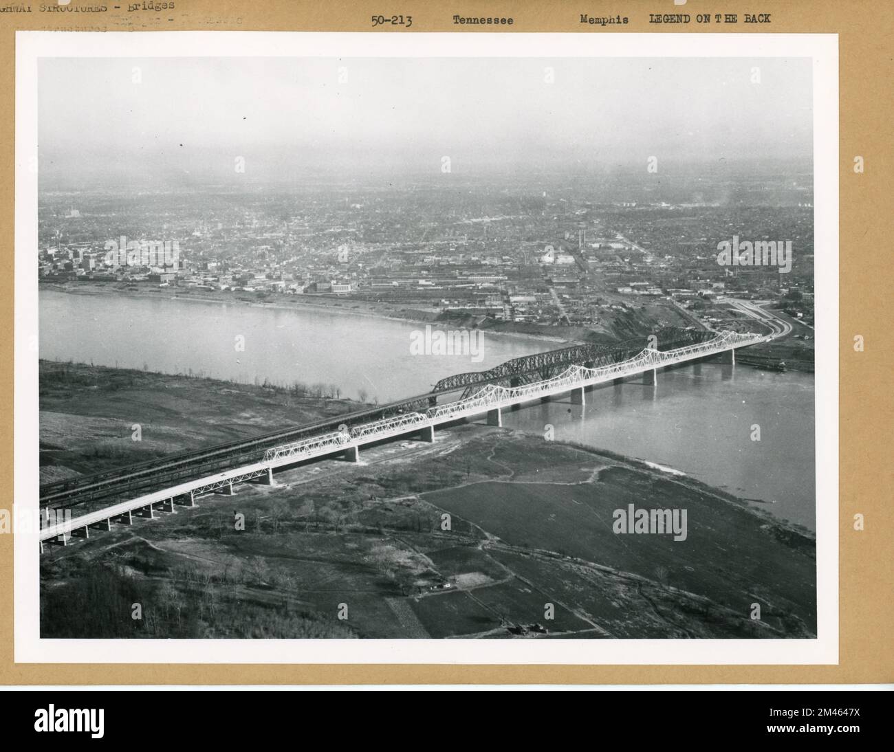Looking toward Memphis across the Mississippi River from a location in ...