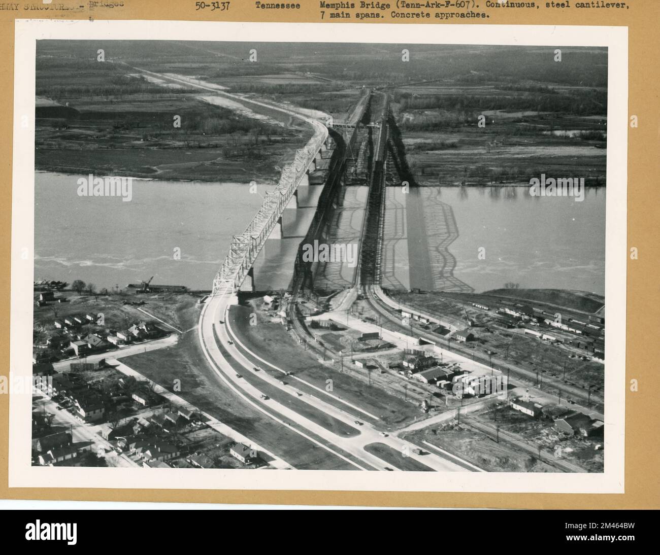 Memphis Bridge (Tenn-Ark-F-607). Original caption: Memphis Bridge (Tenn ...