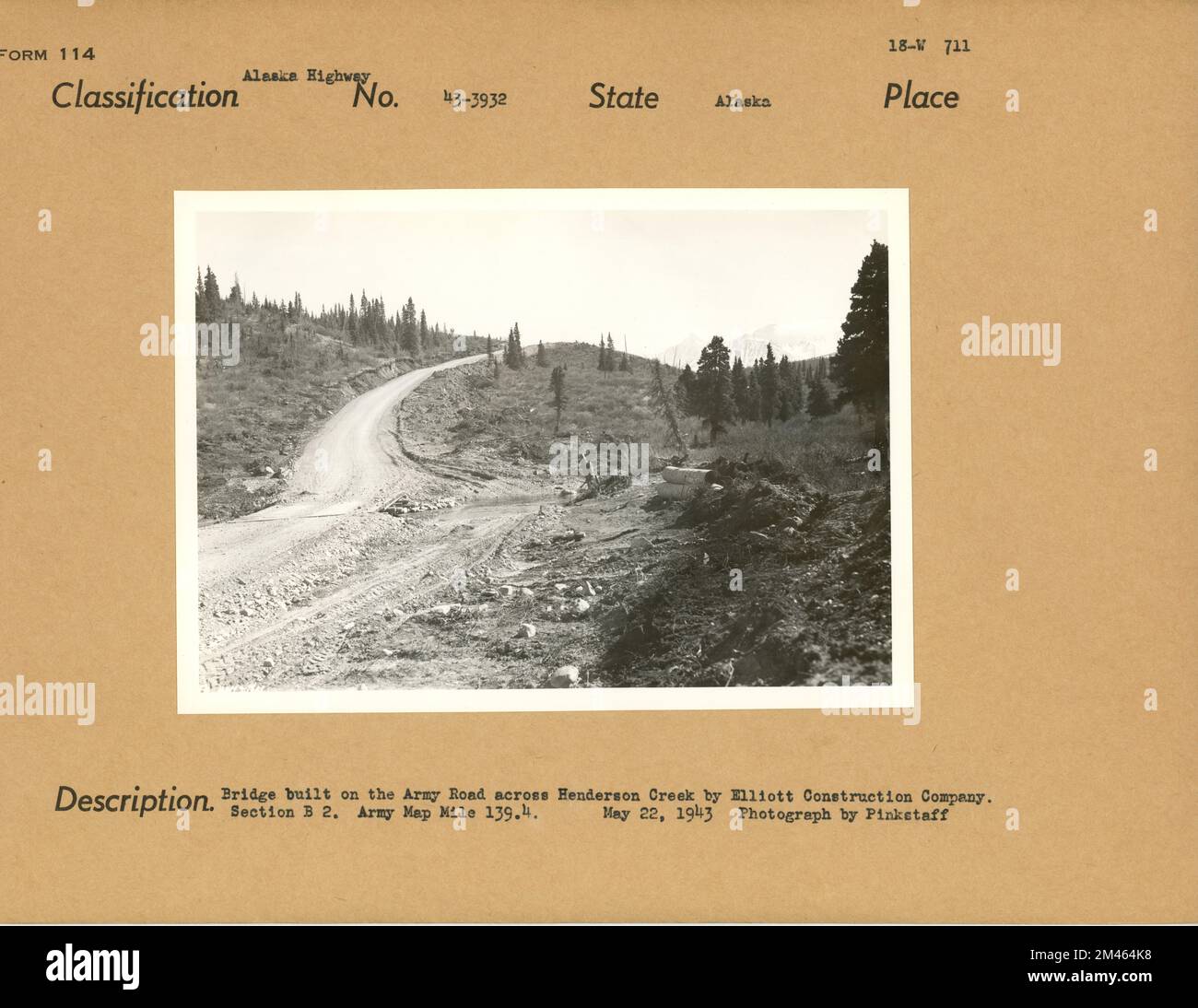 Bridge on the Army road across Henderson Creek. Original caption ...