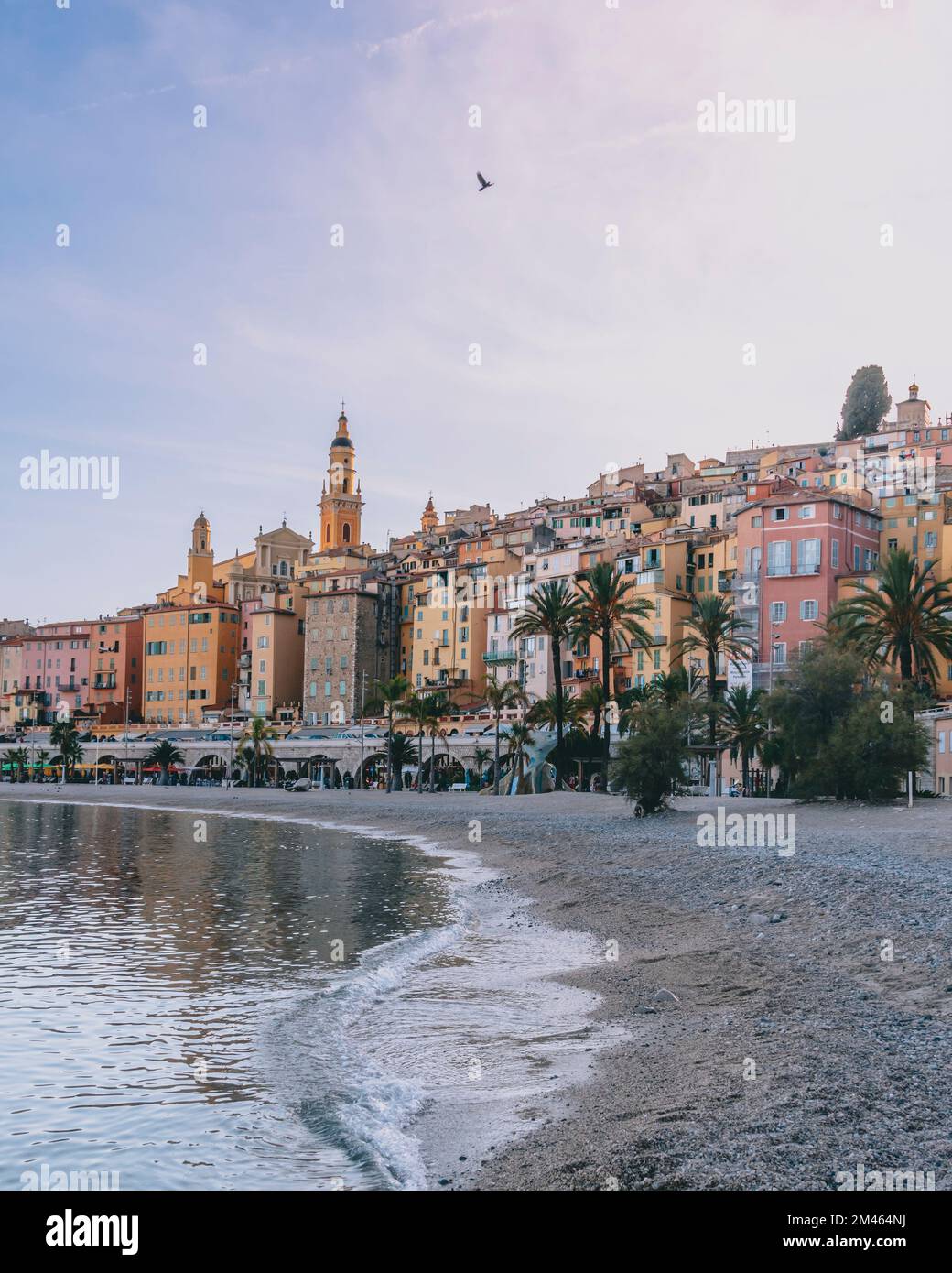 An aerial view of cityscape Menton surrounded by buildings Stock Photo ...
