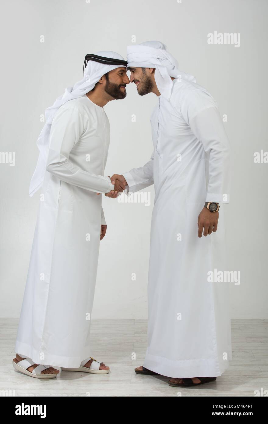 Emirati men greeting hi-res stock photography and images - Alamy