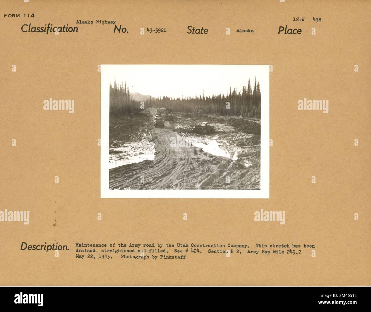 Maintenance of the Army road by the Utah Construction Company. Original ...