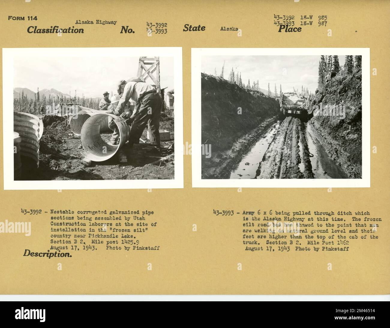Nestable corrugated galvanized pipe sections being assembled at the ...