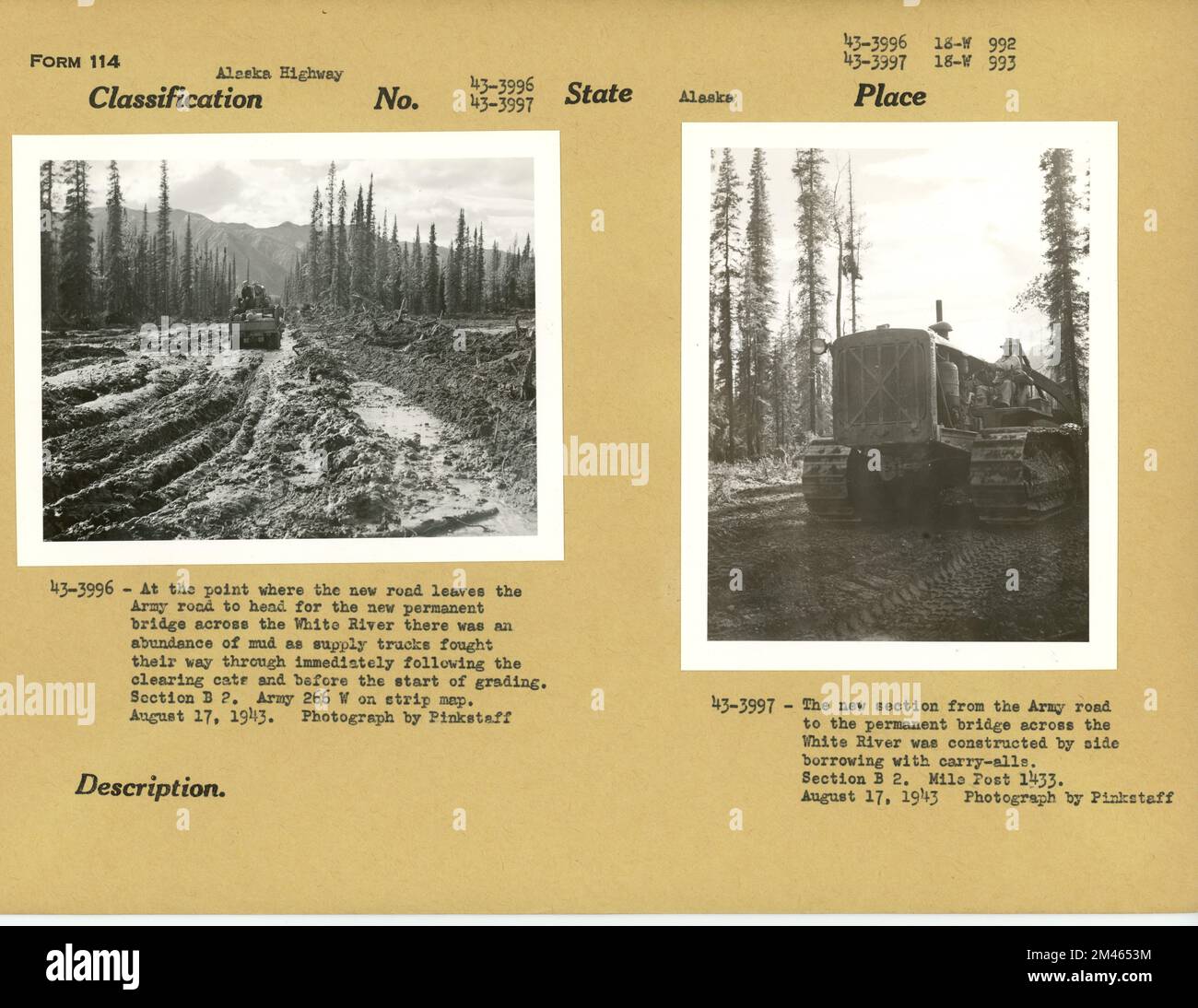 Muddy point where the new road leaves the Army Road; New section from ...