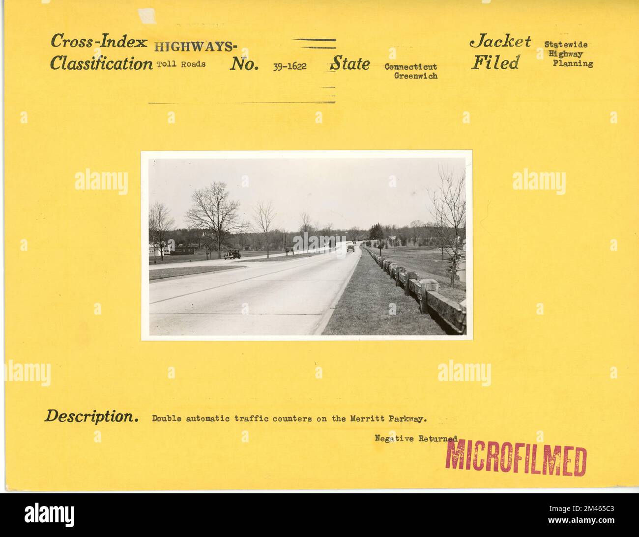 Double automatic traffic counters on the Merritt Parkway. Original ...