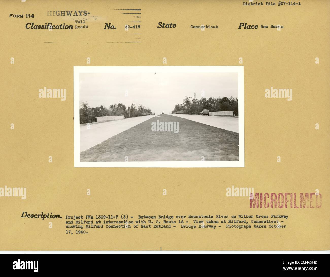 Wilbur Cross Parkway between bridge over Housatonic River and Milford ...