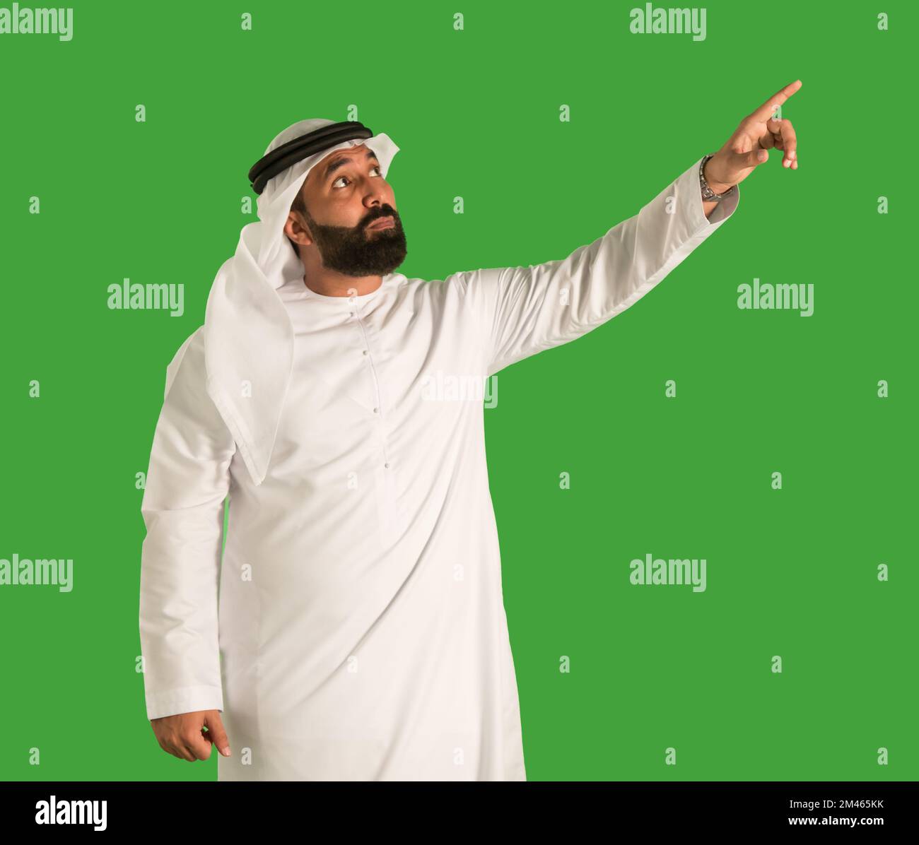 Arab man pointing Stock Photo - Alamy