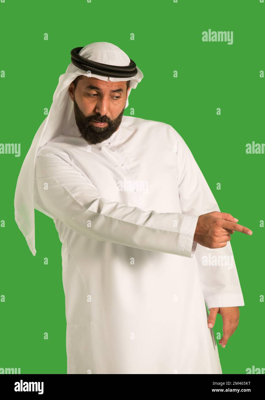 Arab man pointing Stock Photo - Alamy