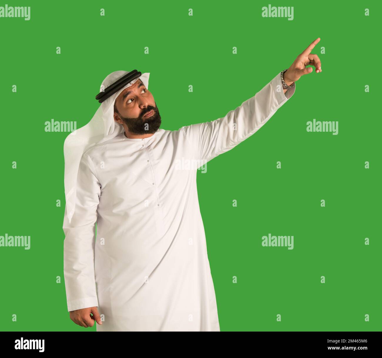 Arab man pointing Stock Photo - Alamy