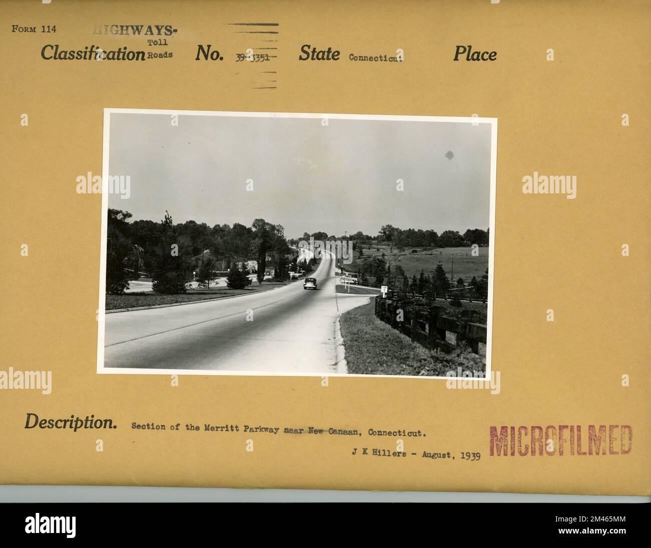 Section of the Merritt Parkway near New Canaan. Original caption ...